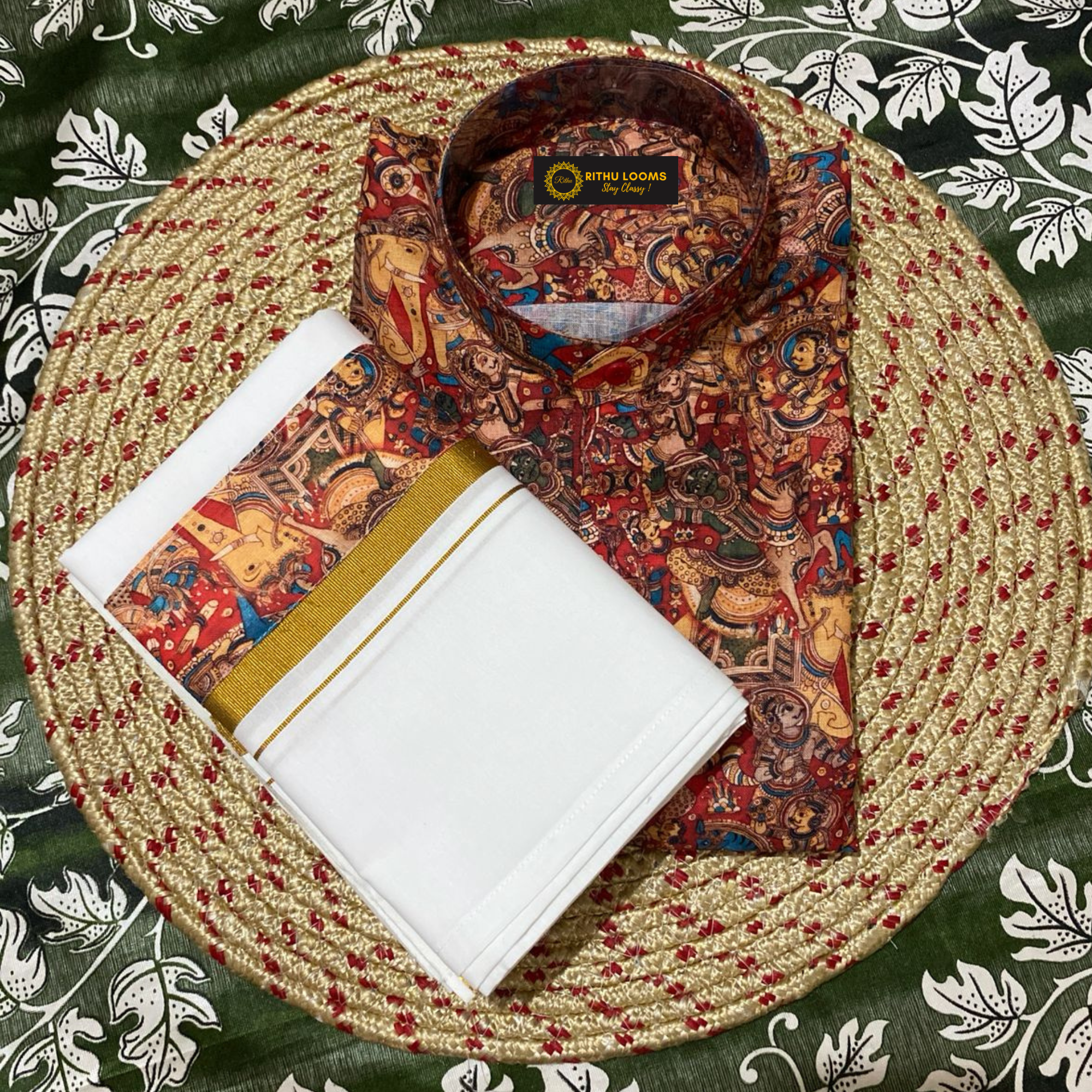 Kerala Mundu and Shirt Online at Rithu Looms
